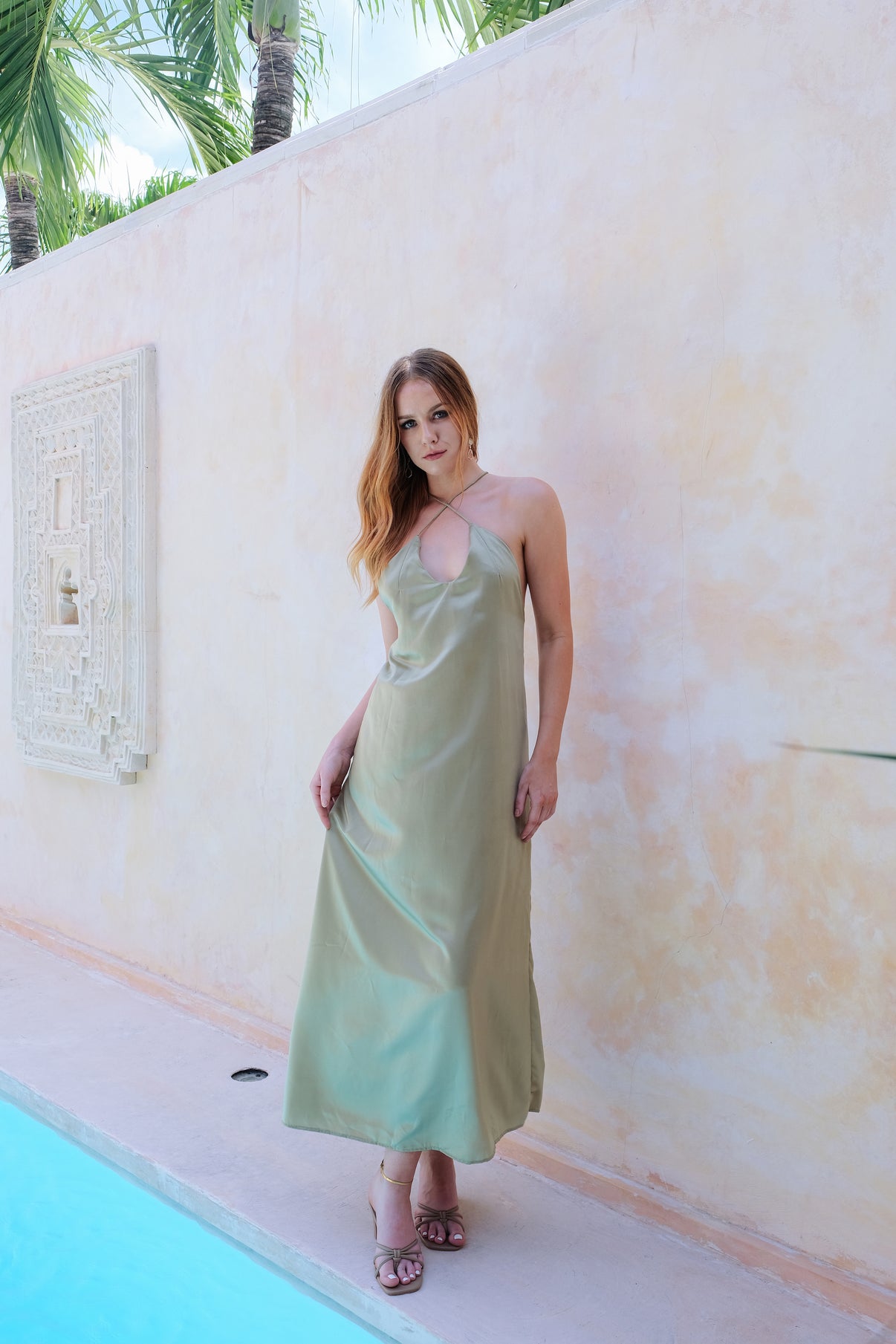 Pistachio Green Multiway A-Line Dress | Versatile & Elegant Dress