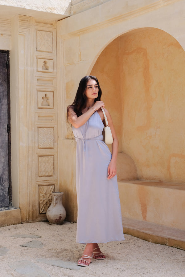 Helena Silky Dress in Silver | Versatile & Elegant Multiway Dress